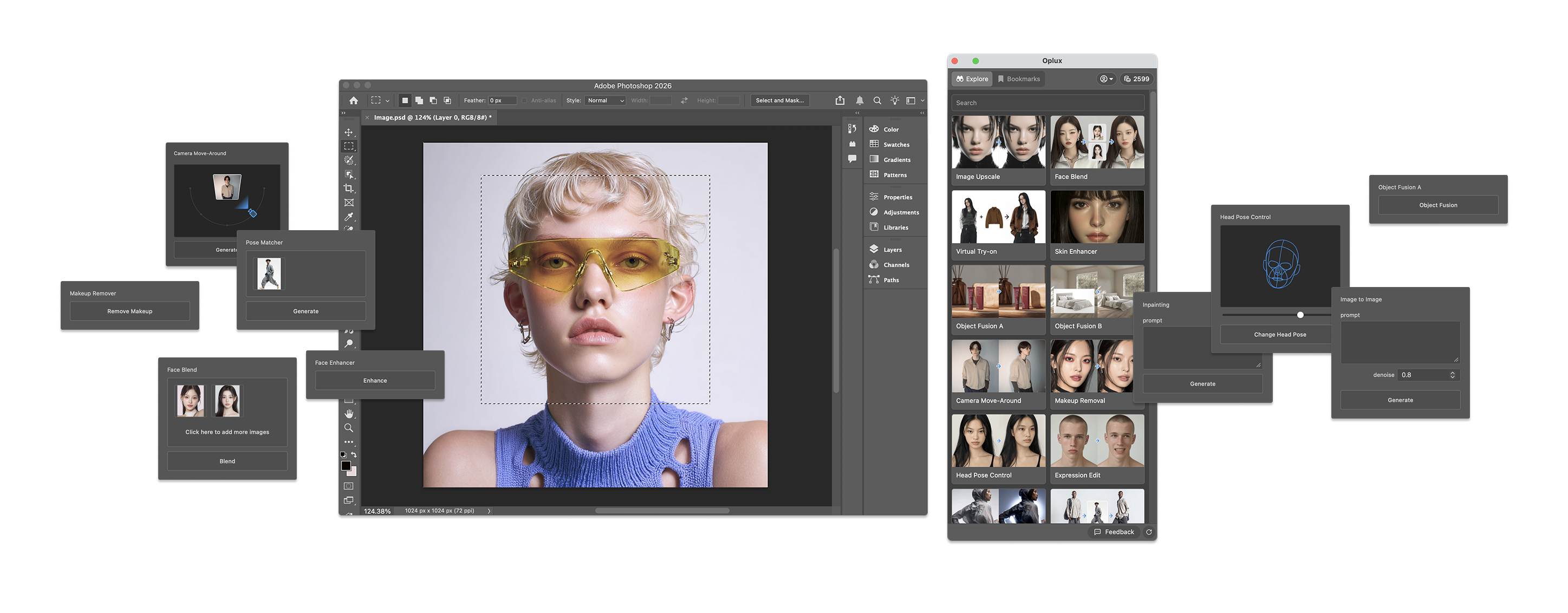 Oplux | All the AI powers you need, Right inside Photoshop